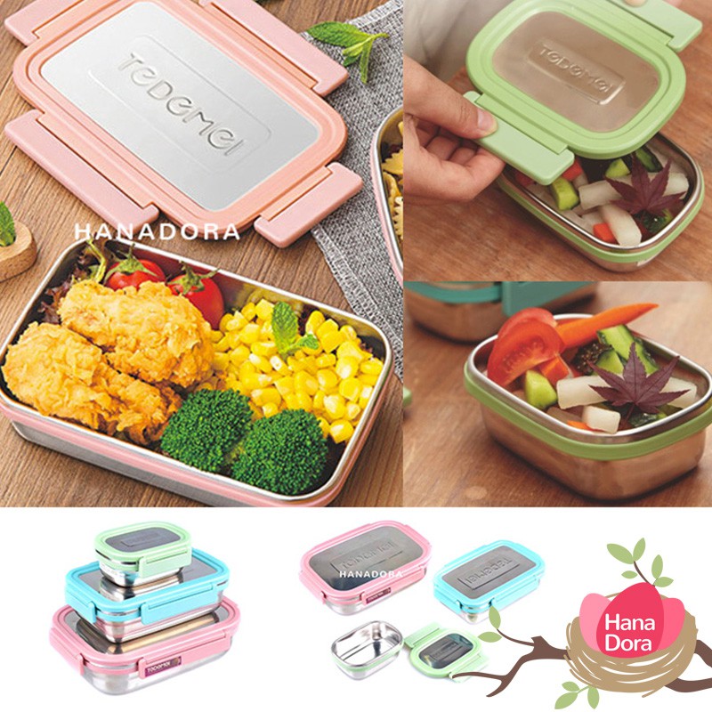 Jual Tedemei Stainless Lunch Box Square - Kotak Makan Stainless ...