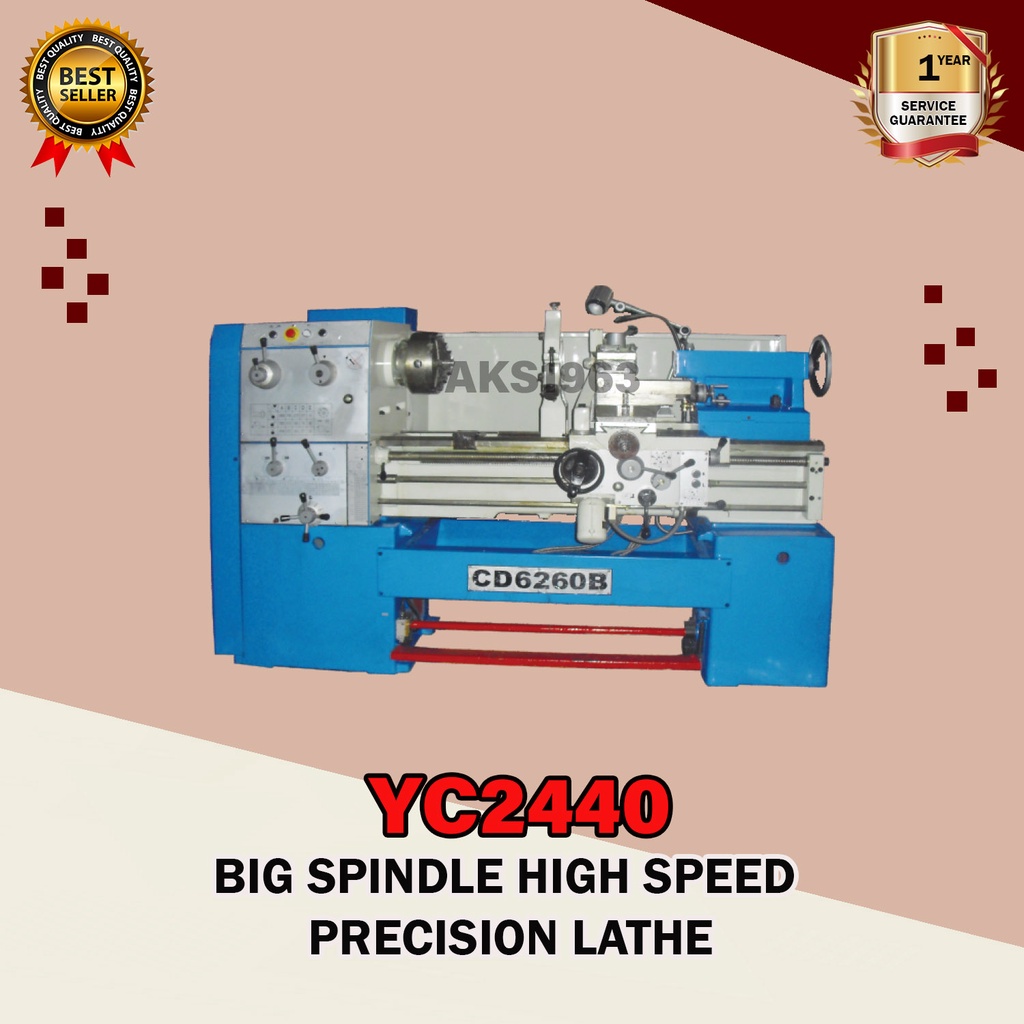 Jual Mesin Bubut 60x100cm Spindle High Speed Lathe Machine YC2440 ...
