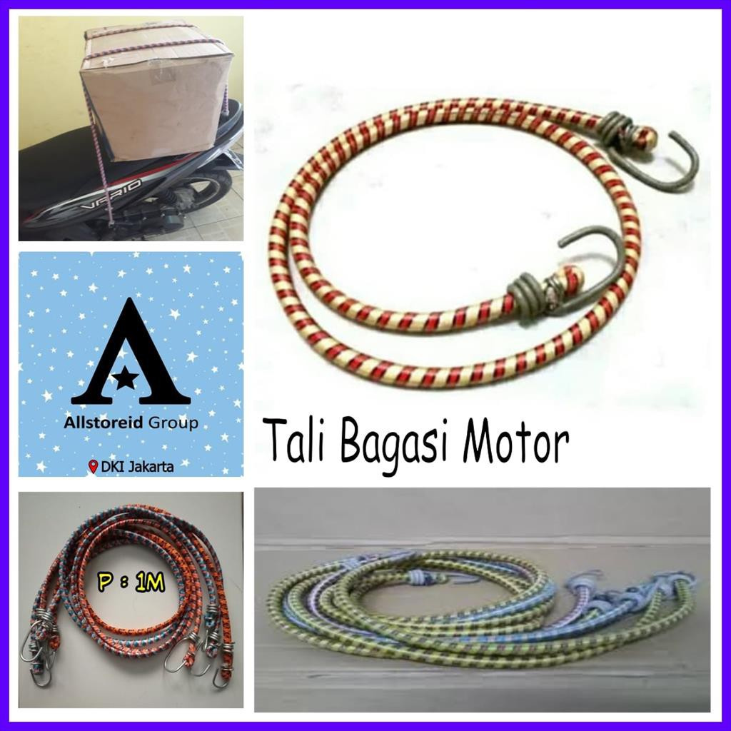 Tali Bagasi Motor 1 Meter / Tali Barang / Tali Bagasi Serbaguna Kuat ...