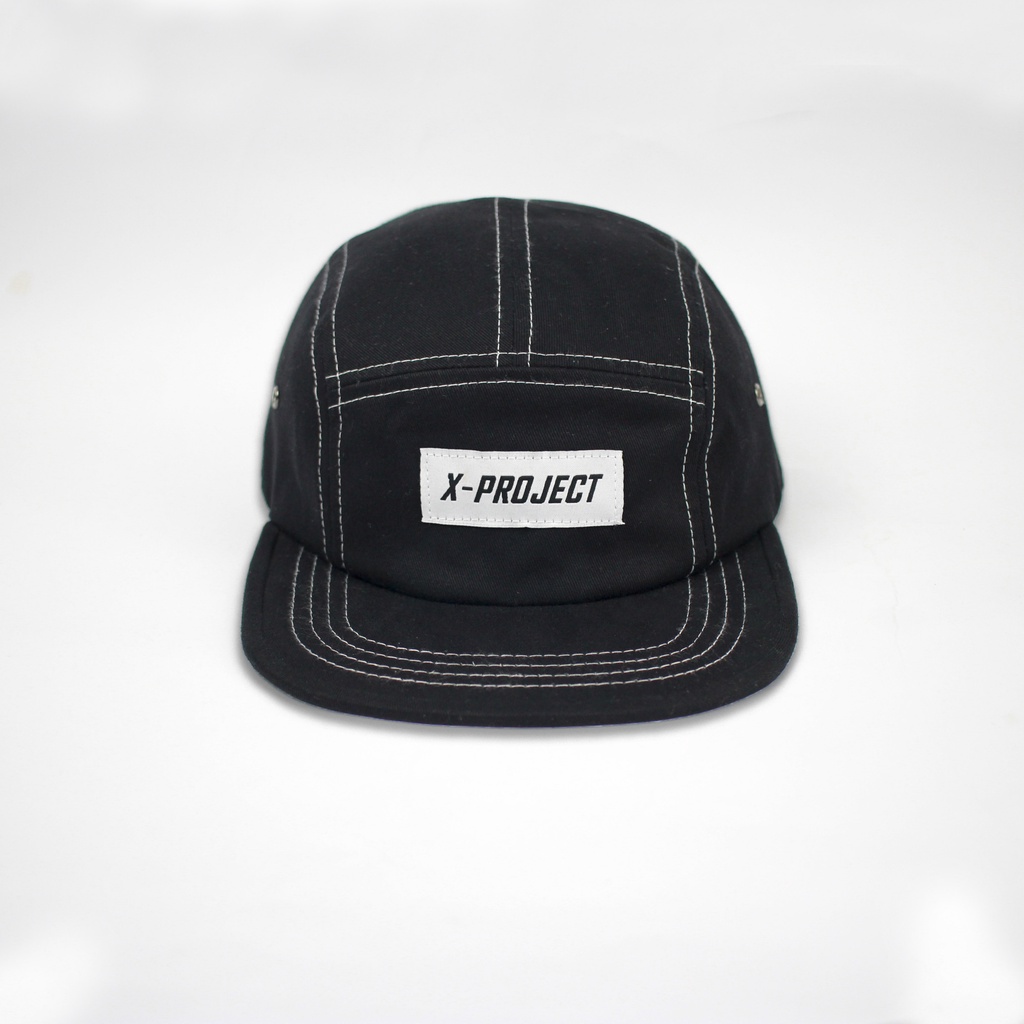 Jual Topi 5 Panel / 5 Panel Hat / X-Project Black Drill Authentic ...