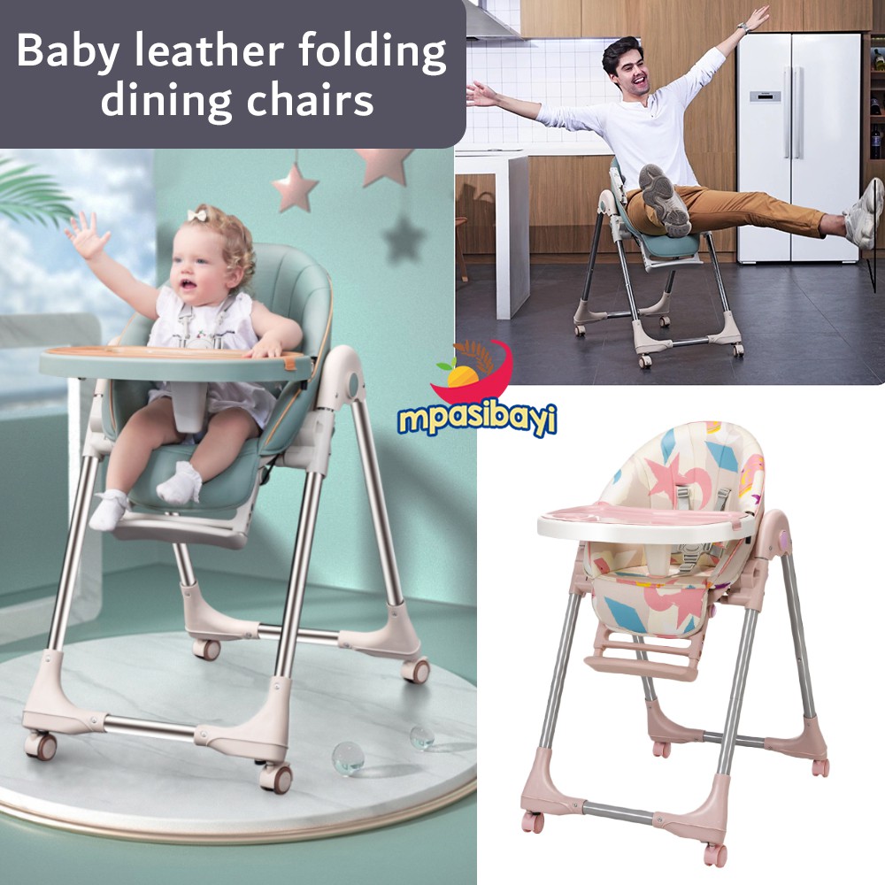Jual Kursi meja makan Mpasi bayi multifungsi folding high chair kulit ...