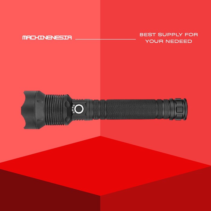 Jual SENTER LED BESAR PANJANG ZOOM CAS BATERAI 9000LUMENS WATERPROOF ...