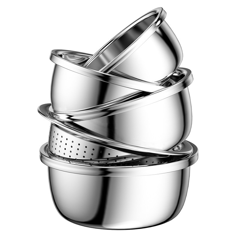 Jual Baskom / Mangkuk Dapur Stainless Steel Super 1 Set Isi 5 | Shopee ...