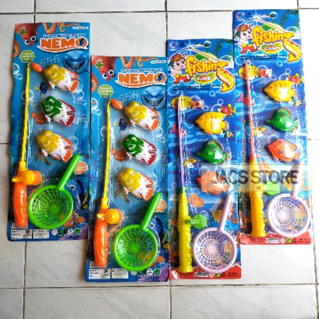Jual MAINAN ANAK PANCINGAN IKAN / FISHING GAME SET - TIPE 02 - 3 IKAN 1 ...