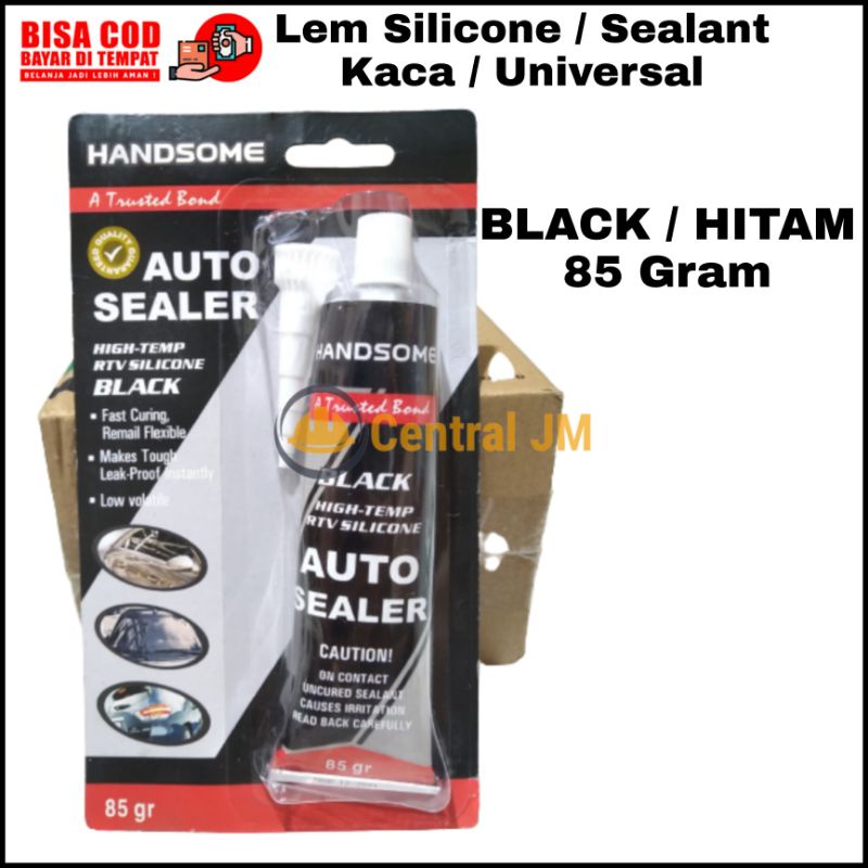 Jual Lem Silicone Sealant Tube Kaca [ 85 Gram ] Black Hitam Auto Sealer ...