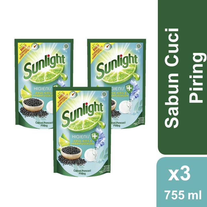 Jual Sunlight Pencuci Piring Refill Habbatussauda 3 x 755 ml | Shopee Indonesia