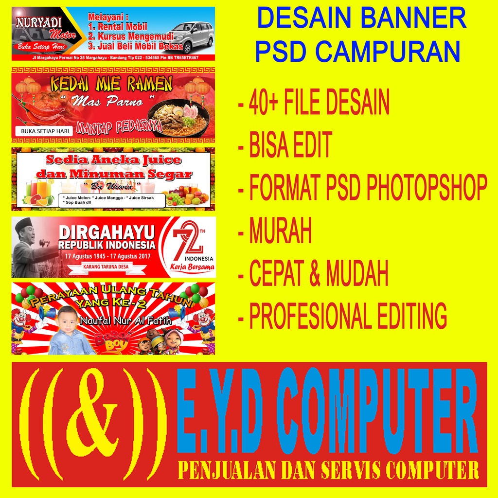 Jual PROMO 40 DESAIN BANNER PSD CAMPURAN PHOTOSHOP KOLEKSI TEMPLATE ...