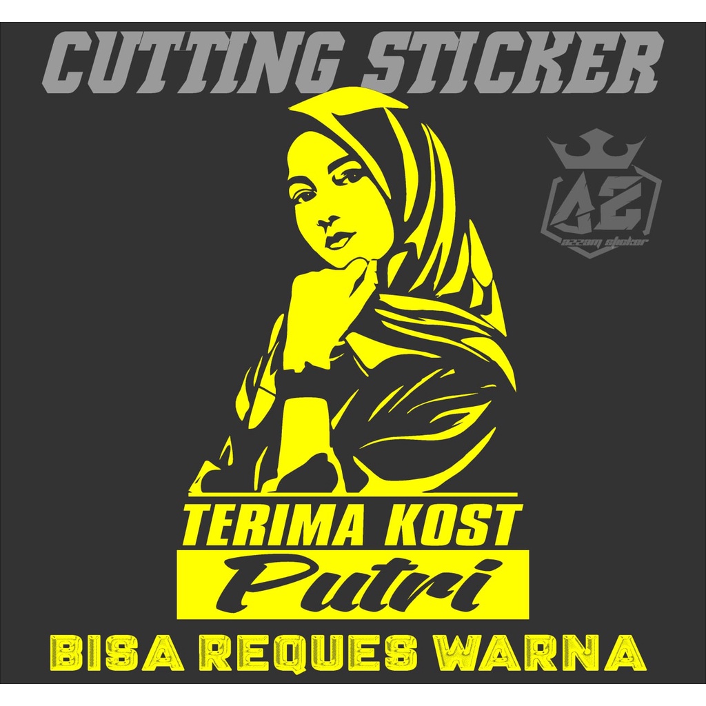 Jual STICKER KATA KATA TRIMA KOST PUTRI / KACA SAMPING /CUSTOM CUTTING ...