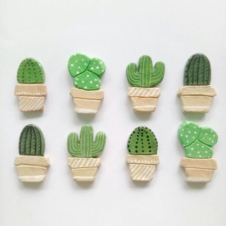 Jual Cactus Handmade Air Dry Clay Pins with Glossy Finish | Bros ...