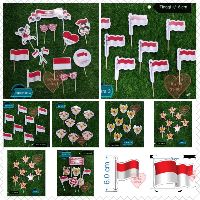 Jual TOPPER KEMERDEKAAN HUT RI BENDERA MERAH PUTIH GARUDA PER SET ...