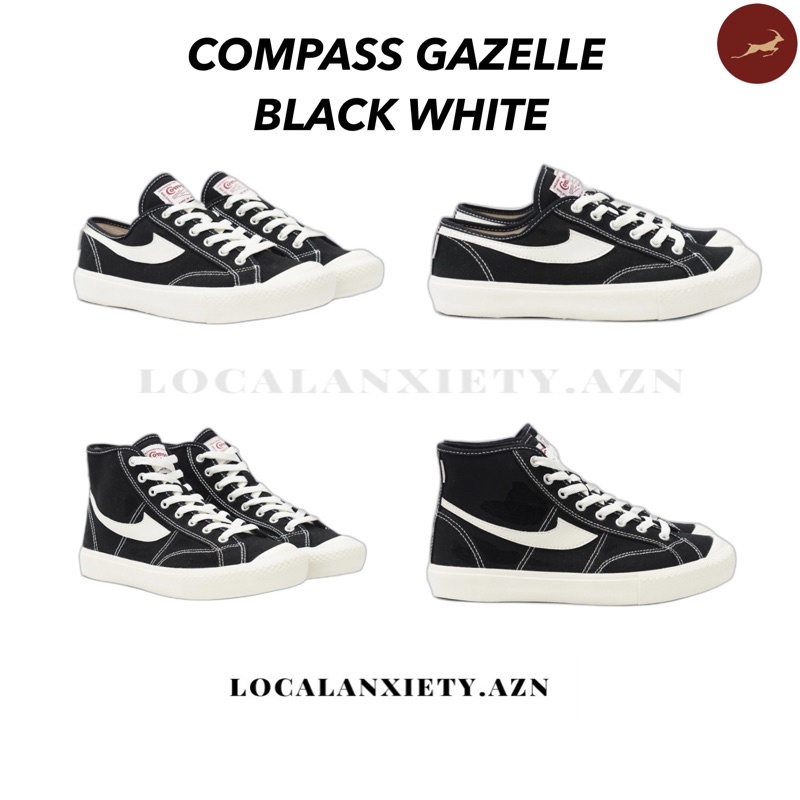 Jual COMPASS GAZELLE BLACK WHITE | Shopee Indonesia