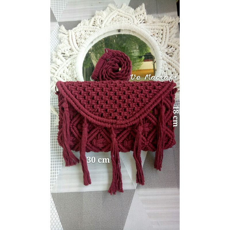 Jual Macrame bag || Macrame sling bag || Tas makrame || tas boho || Tas ...