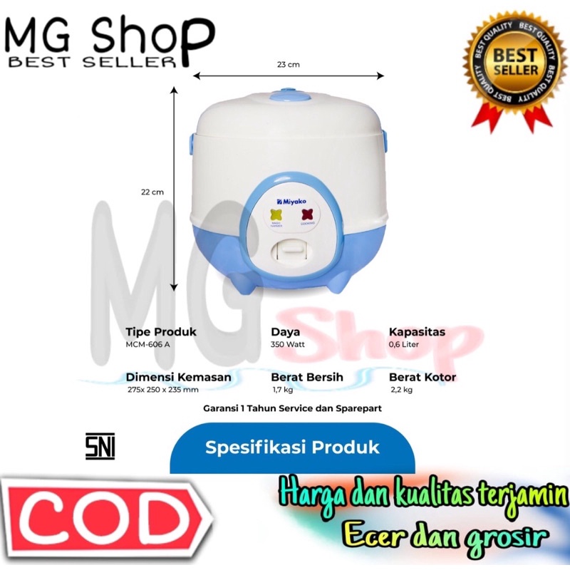 Jual Miyako Mini Magic Com MCM 606 0.6Liter Rice Cooker Mejikom Mejicom ...