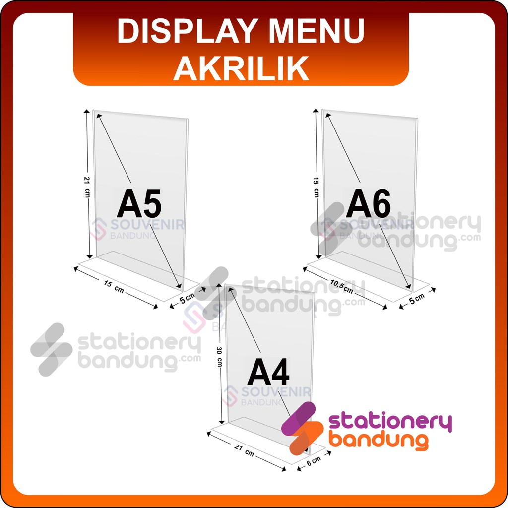 Display menu Standing akrilik Acrylic Papan Tempat Meja Minimalis Untuk ...
