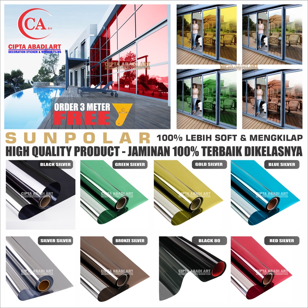 Jual Kaca Film One Way Cermin Kaca Film Jendela Rumah Kaca Film Sparta One Way Silver Hitam ...