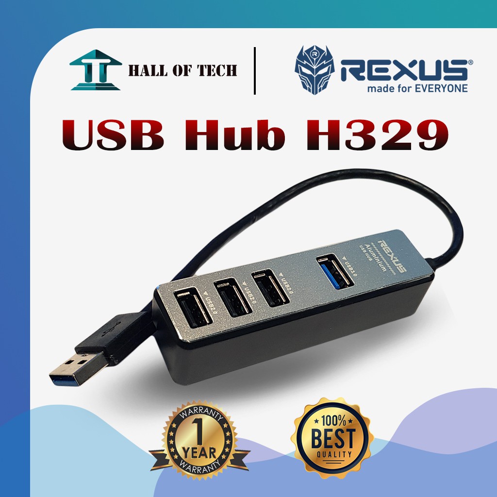 Jual Rexus USB Hub RXH - 329 4 Port + Converter Type C Speed Transfer Up to 5Gbs Premium ...