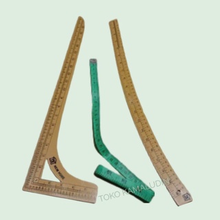 Jual paket penggaris 3 jenis /Penggaris siku besar+penggari lengkung ...
