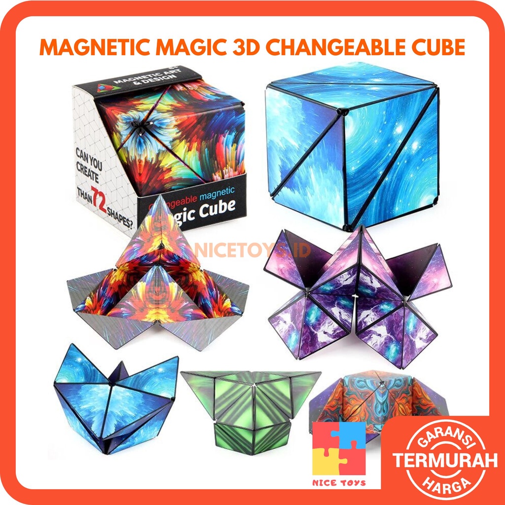 Jual Magnetic Magic 3D Rubic Cube For Kids Mainan Rubik Magnet Sensory ...