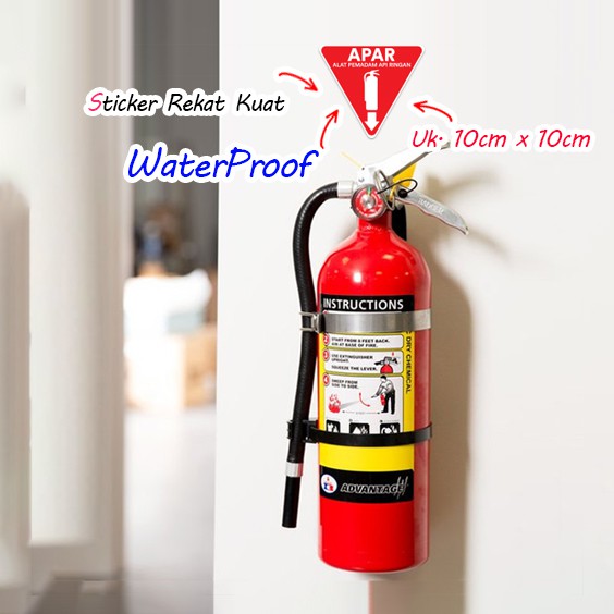 Stiker tanda APAR segitiga waterproof anti air high ress | Shopee Indonesia