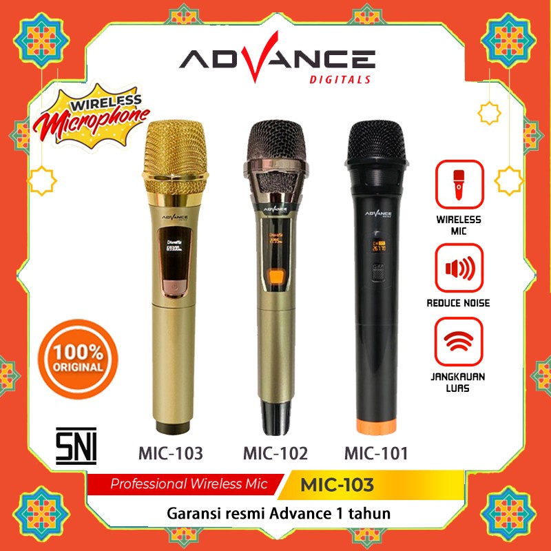 Jual Advance Mic 103 Wireless Profesional Microphone Tanpa Kabel Murah ...