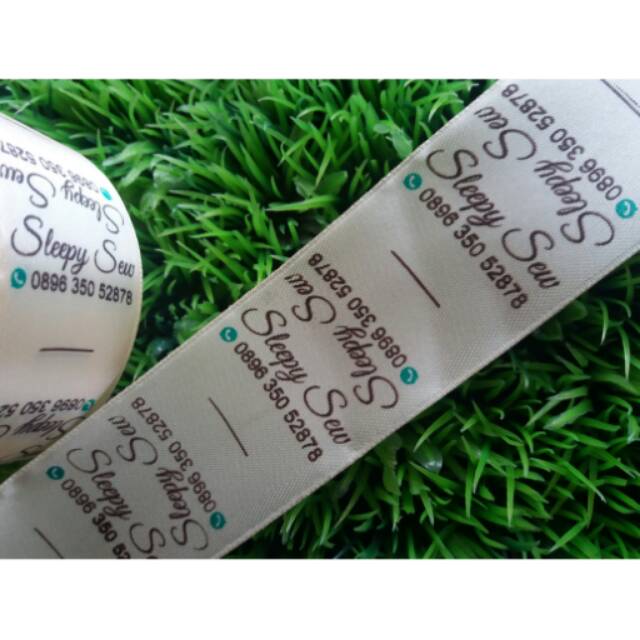 Jual LABEL SATIN WARNA lebar 4CM ATAU 5CM Sablon 2 WARNA TULISAN ...