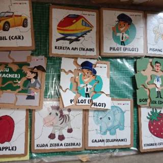 Jual Puzzle anak gambar karir paud sekolah edukasi balita huruf angka ...