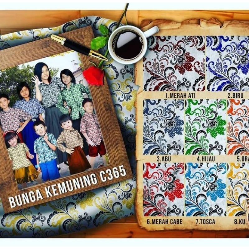 Jual BATIK SERAGAM BUNGA KEMUNING/BATIK SEKOLAH | Shopee Indonesia