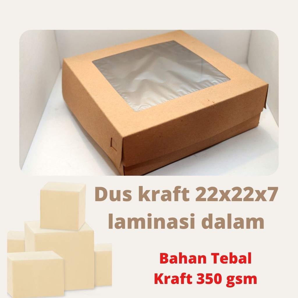 Jual Dus kraft 22x22x7,5 cm dus kotak / dus roti / dus barang / dus ...