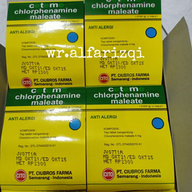 Jual CeTeMe Obat Anti Alergi 12 Tablet / CTM 1 strip / Cito | Shopee ...