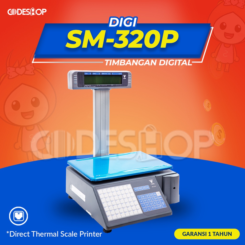 Jual DIGI SM-320P Timbangan Digital - Cetak Label Barcode Harga | Shopee Indonesia