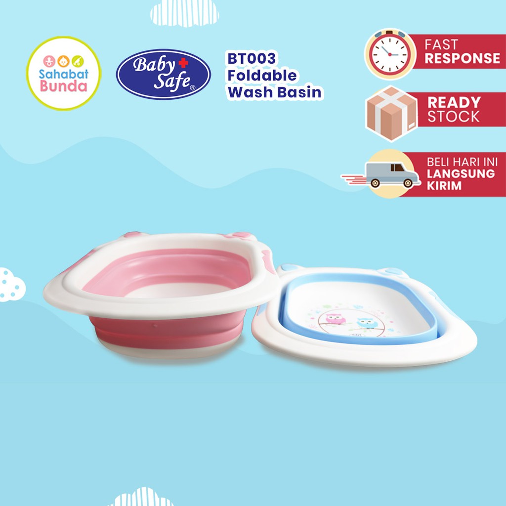 BABY SAFE Foldable Wash Basin Baskom Ember Mandi Bayi Babsafe | Shopee ...