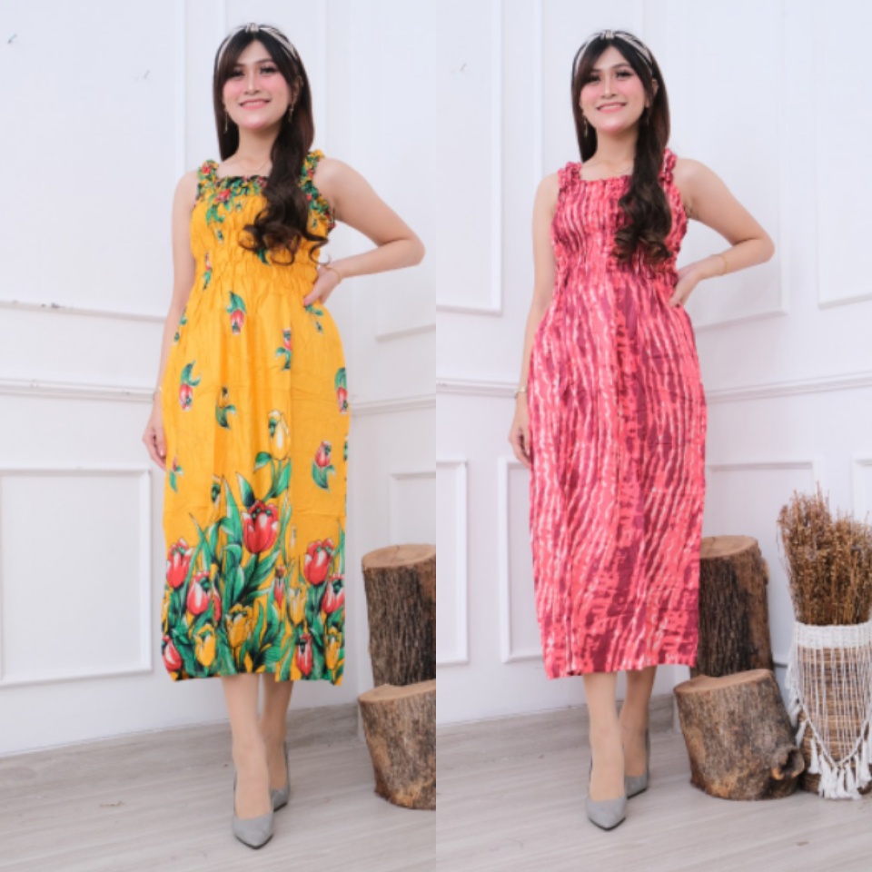 Jual Daster Kerut Tali LD 100 / Daster smok Panjang / Daster Kerut Bali ...