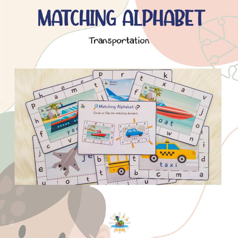 Jual MATCHING ALPHABET mencocokan huruf, belajar huruf, flash card anak ...