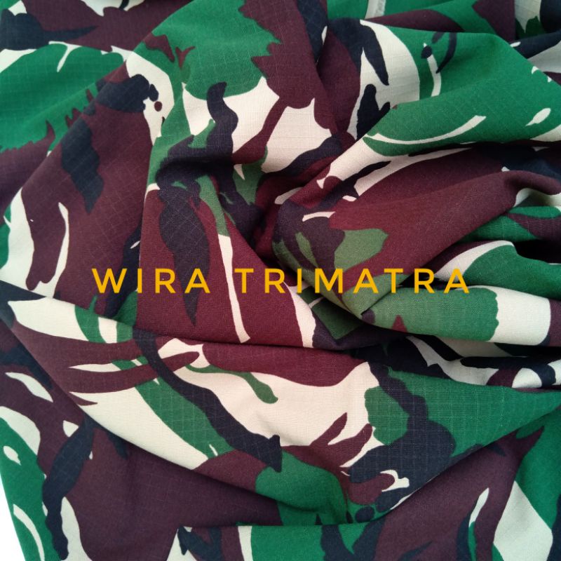 Jual Bahan kain doreng loreng ripstop micropoly untuk PDL TNI AD TNI AL ...
