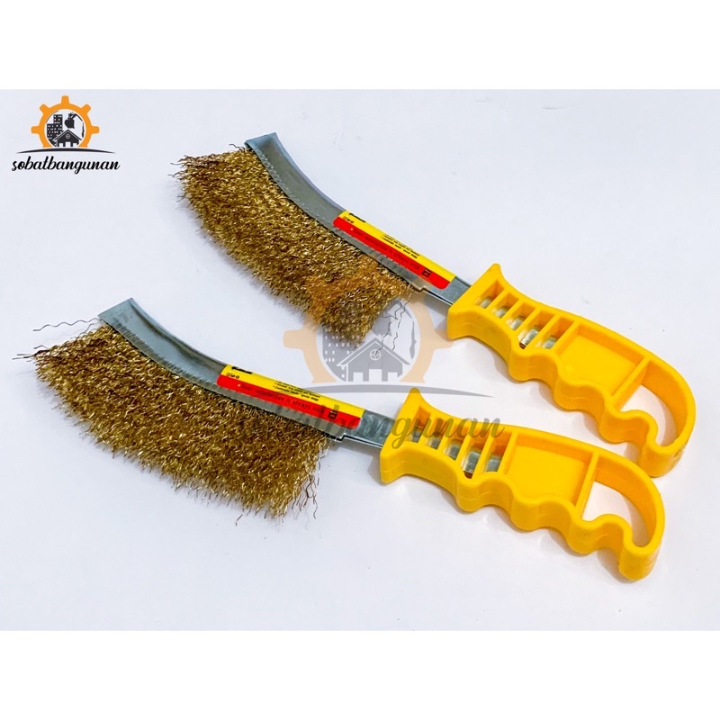 Jual Sikat Kawat Kuningan Gagang Fiber BISON | Shopee Indonesia