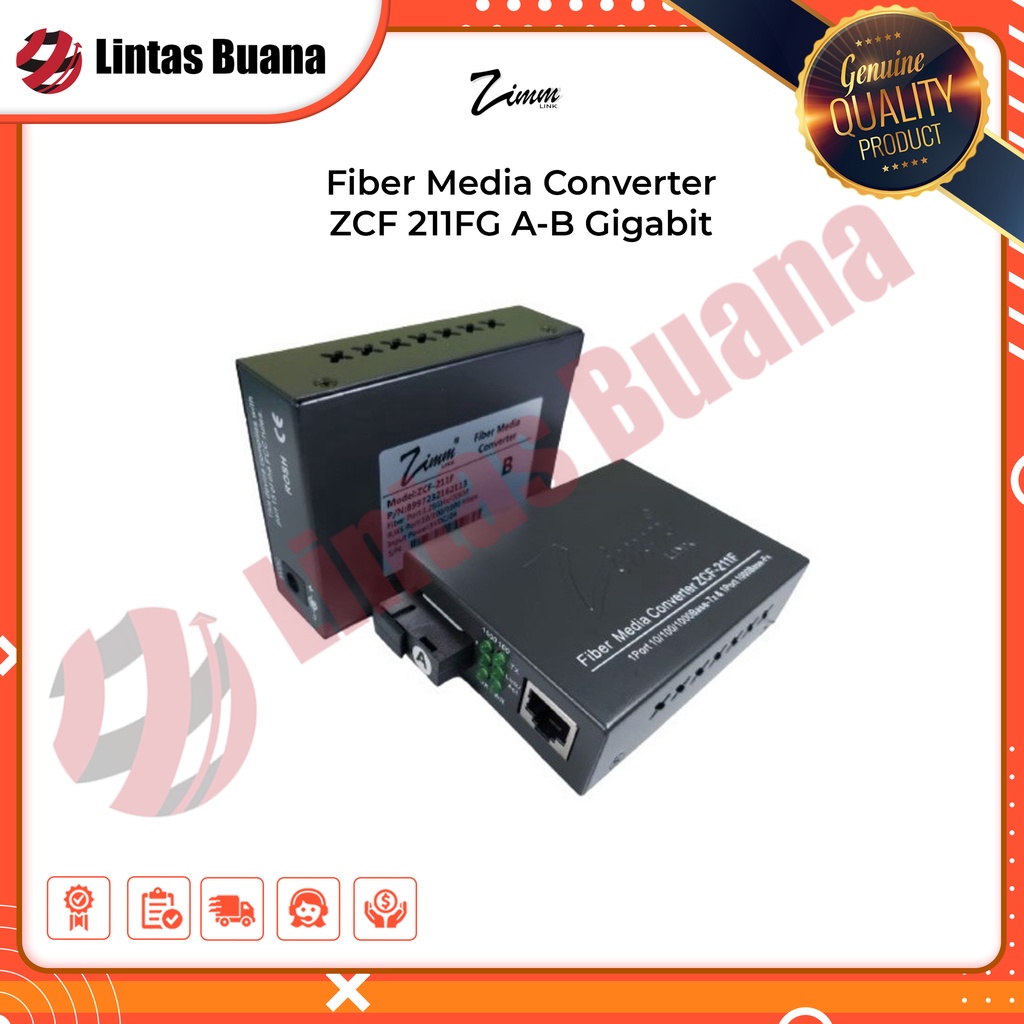 Jual Media Converter Zimmlink ZCF 211FG AB Gigabit | Shopee Indonesia