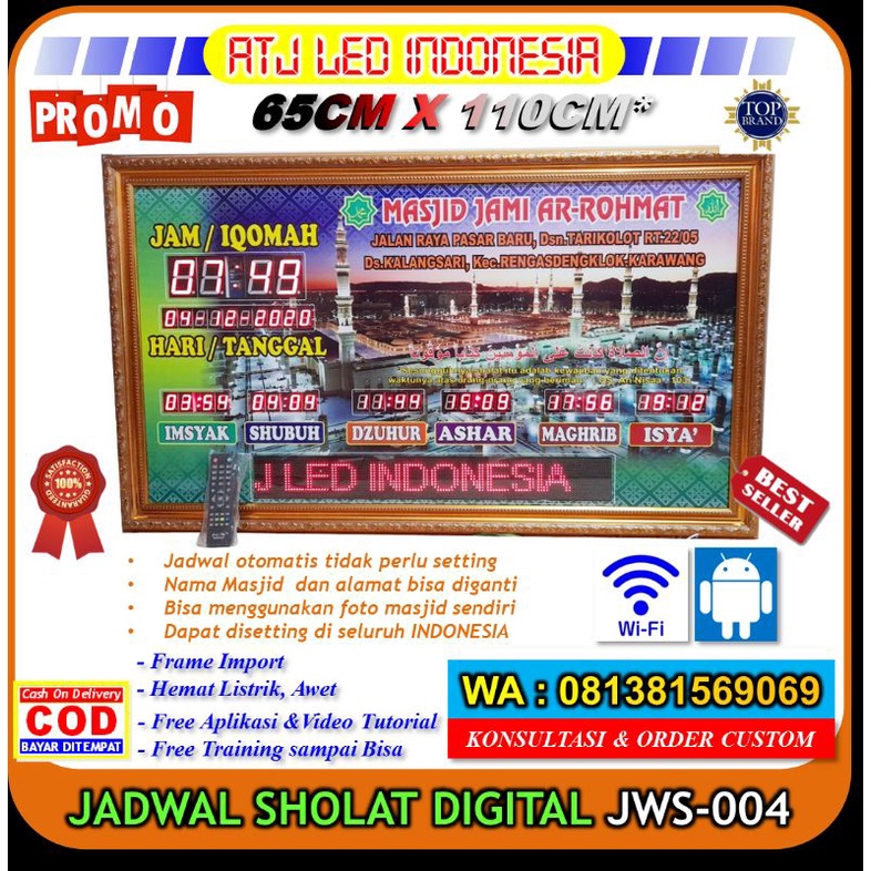 Jual Original jam masjid musholla jadwal sholat digital jadwal adzan ...