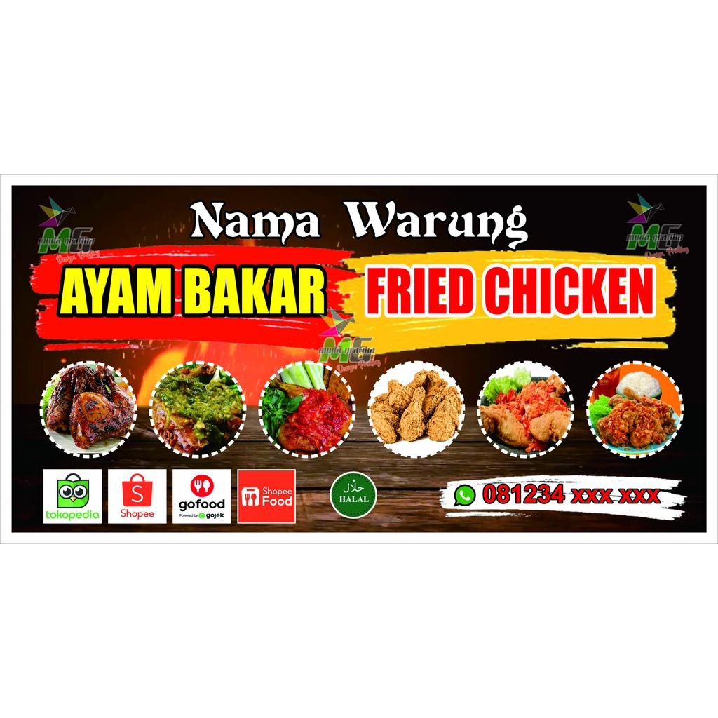 Jual Spanduk Ayam Bakar & Fried Chicken_120x60 | Shopee Indonesia