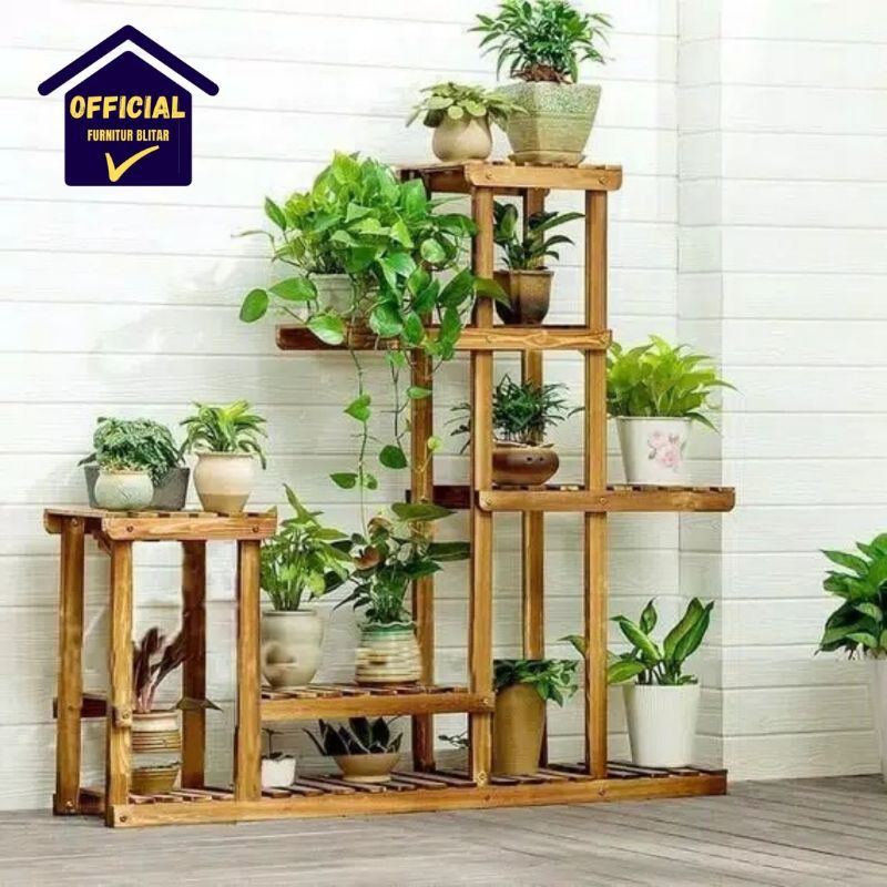 Jual RAK KAYU TANAMAN HIAS TEMPAT BUNGA SERBAGUNA MINIMALIS - 6 Susun ...