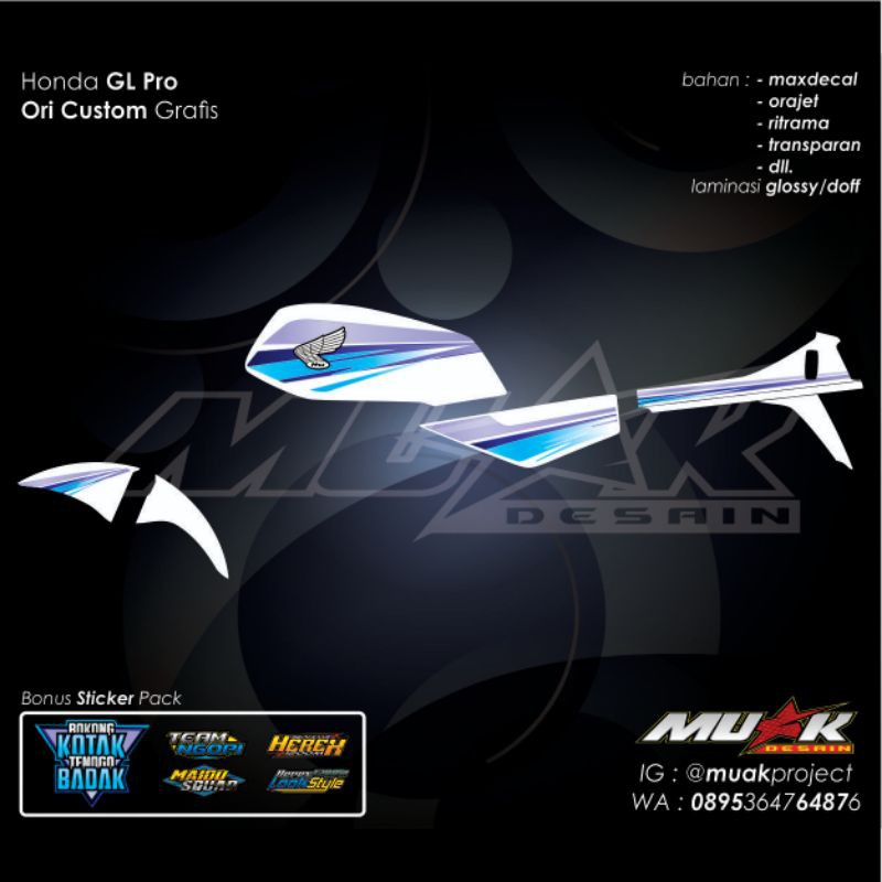 Jual Striping Stiker Honda GL Max Pro Neotech Black Engine | Shopee ...