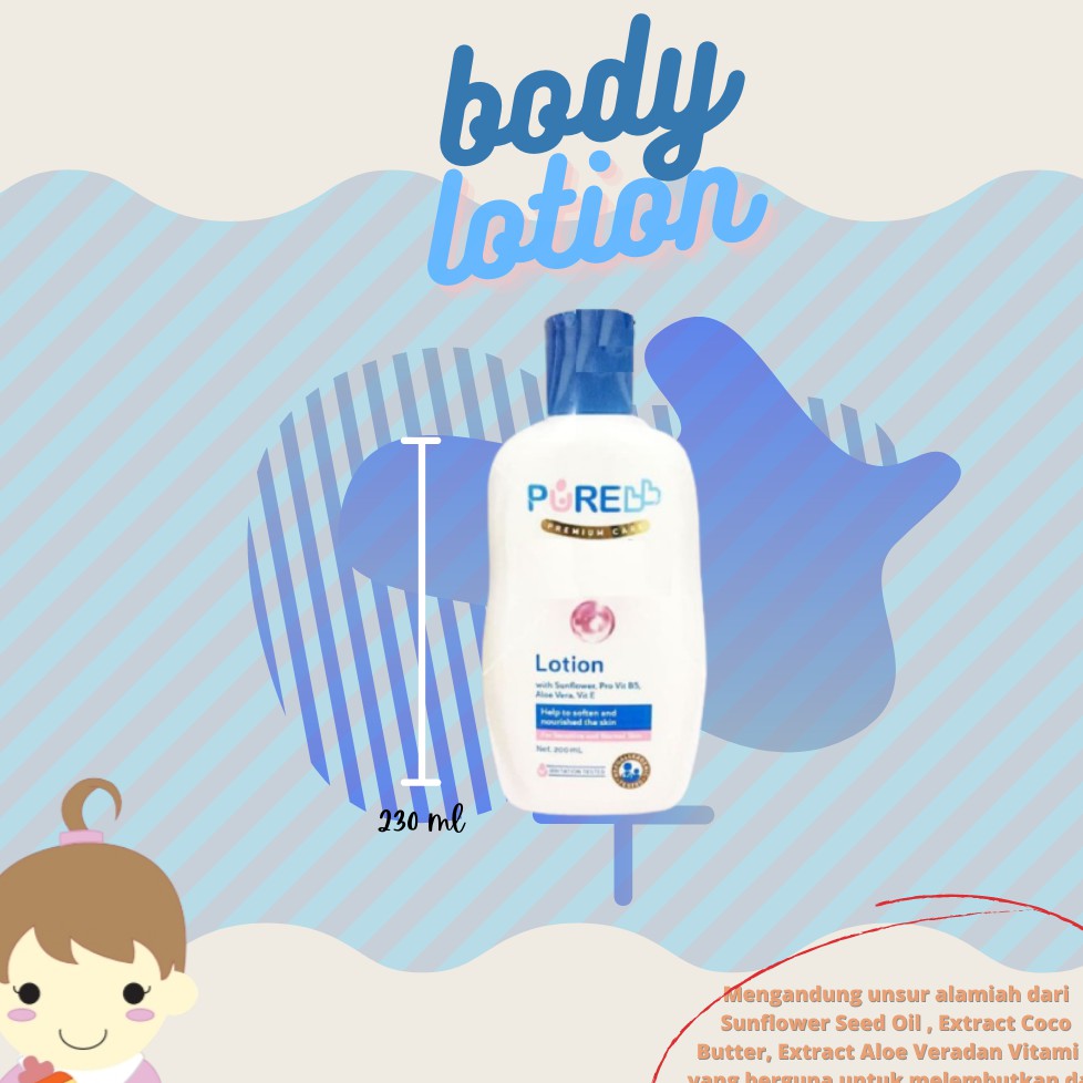 Jual PUREBB BODY LOTION 200 ml ORIGINAL - Body Lotion Bayi Pure Baby ...