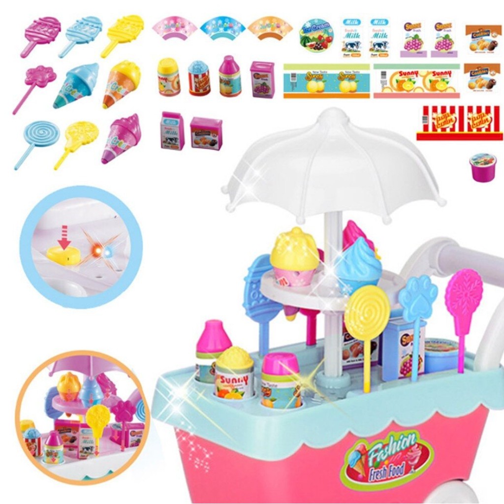 Jual Mainan Anak Perempuan Gerobak dorongan es krim mainan anak trolli ...