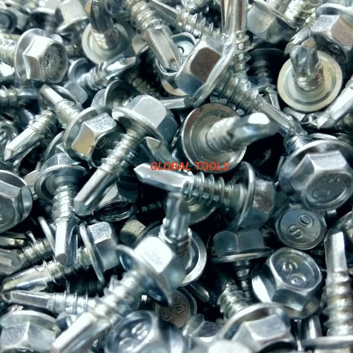 Jual Baut baja ringan 10 x 16 skrup roofing kunci 8 sekrup SDS not lion ...