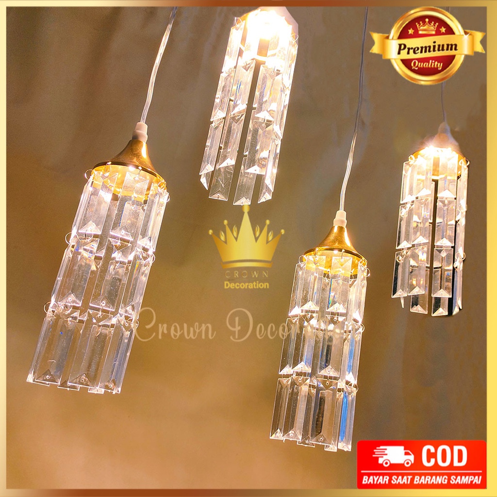 Jual Lampu Rumbai Gantung Akrilik 1 Set Isi 10 ubur ubur Kristal Dekor ...