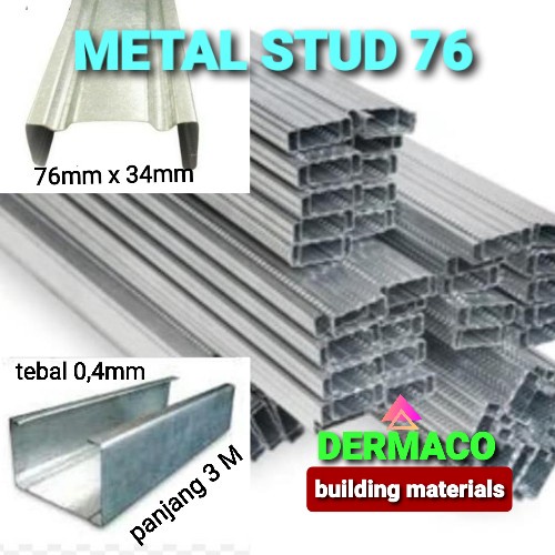 Jual METAL STUD 76 / RANGKA PARTISI GYPSUM / BAJA RINGAN / RANGKA ...