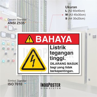 Jual Stiker Label Safety Sign Rambu K3 ANSI Listrik Tegangan Tinggi ...