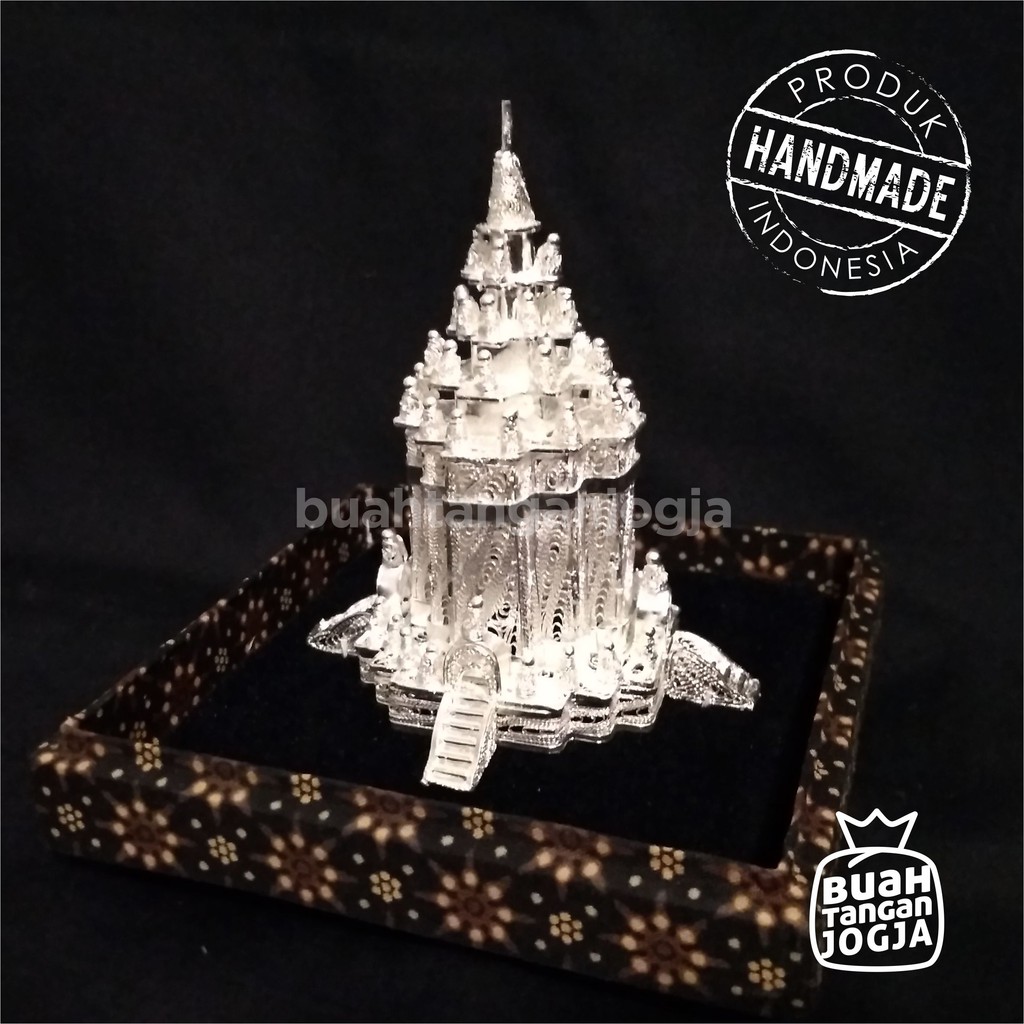 Jual Miniatur Candi Prambanan Lapis Perak Khas Kotagede Jogja (Candi 14 cm) Indonesia|Shopee ...