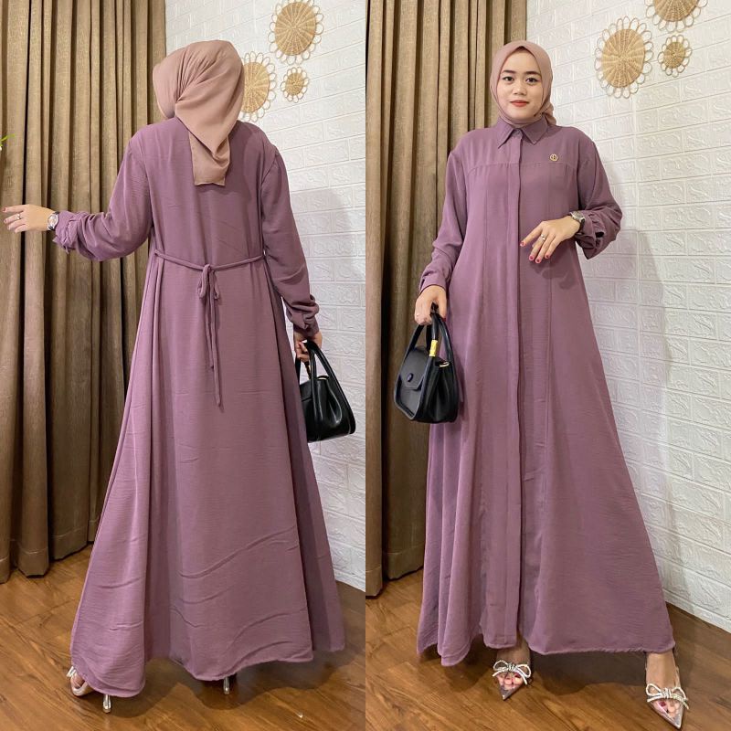 Jual Gamis Aurora Bahan Crinckle Premium Airflow LD 110-120 PB 140 ...