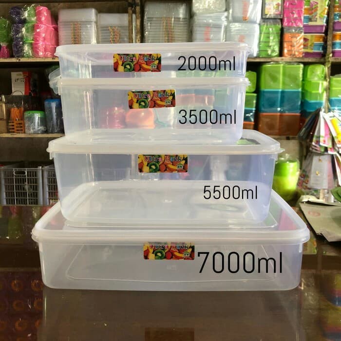 Jual (6buah) Kotak Sayur / Tempat Makan Bekal Plastik / Sealware 3500ml ...
