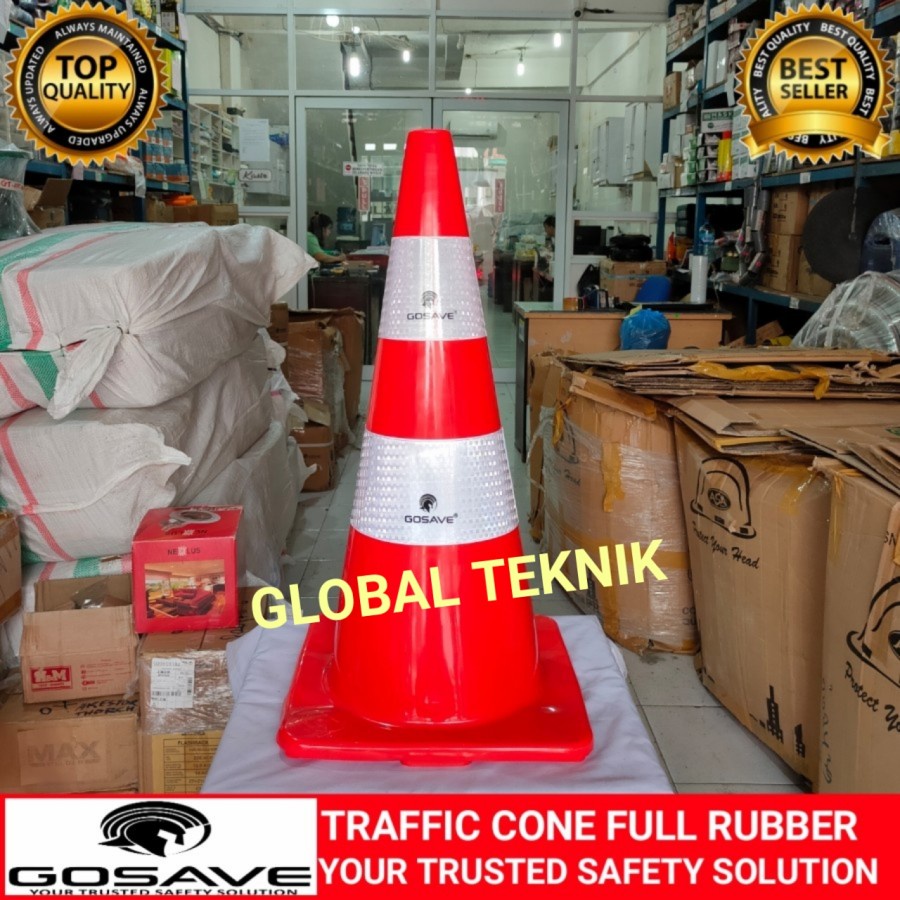 Jual safety cone Traffic Cone kerucut lalu lintas karet rubber pembatas jalan 70 Cm | Shopee ...